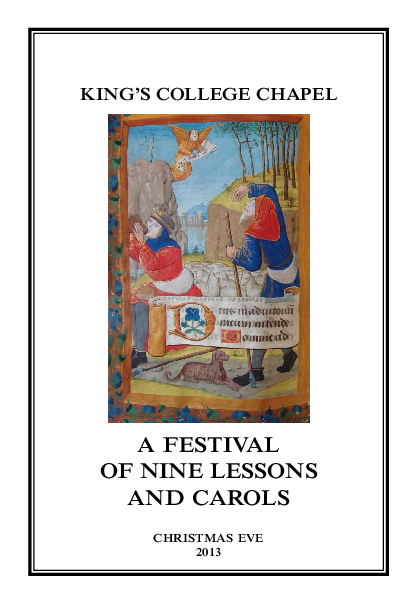 (PDF) A FESTIVAL OF NINE LESSONS AND CAROLS CHRISTMAS EVE 2013