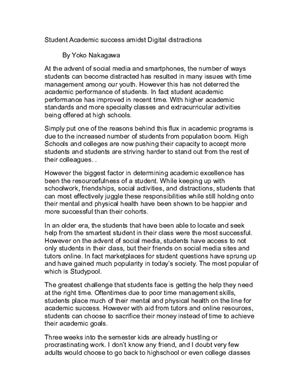 (DOC) Student Academic success amidst Digital distractions