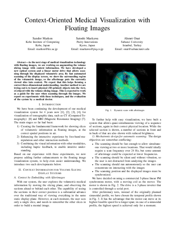 (PDF) Context-Oriented Medical Visualization with Floating Images