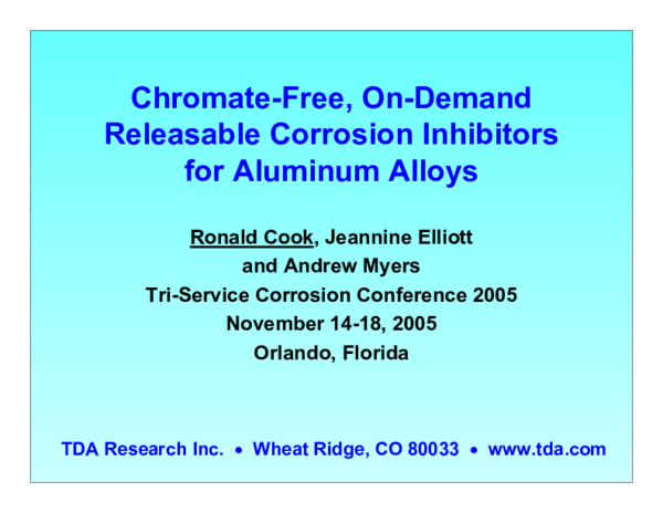 (PDF) Chromate-Free, On-Demand Releasable Corrosion Inhibitors for ...