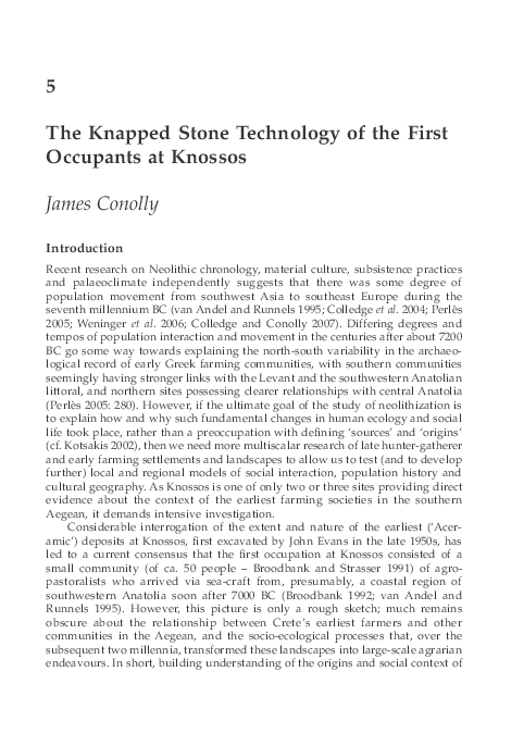 (PDF) The Knapped Stone Technology of the First Occupants at Knossos