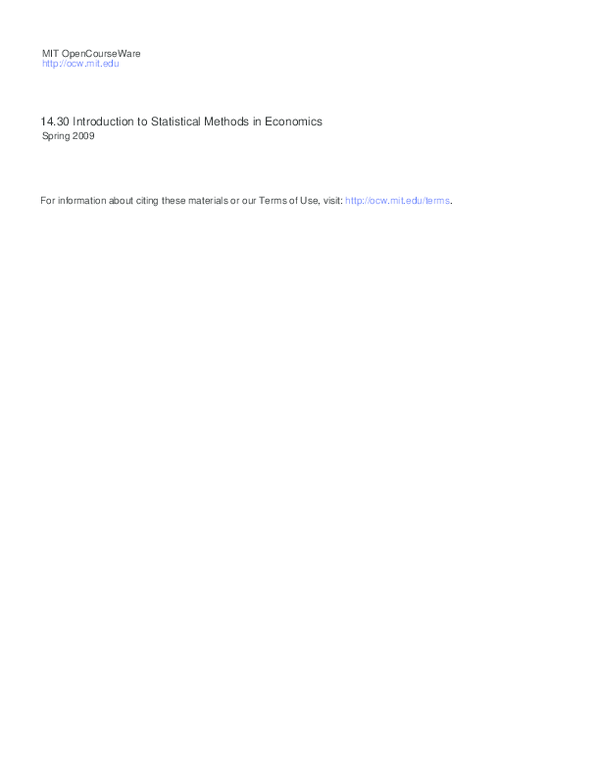 (PDF) 1Introduction to Statistical Methods in Economics