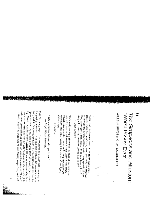 (PDF) The Simpsons and Allusion: Worst Essay Ever