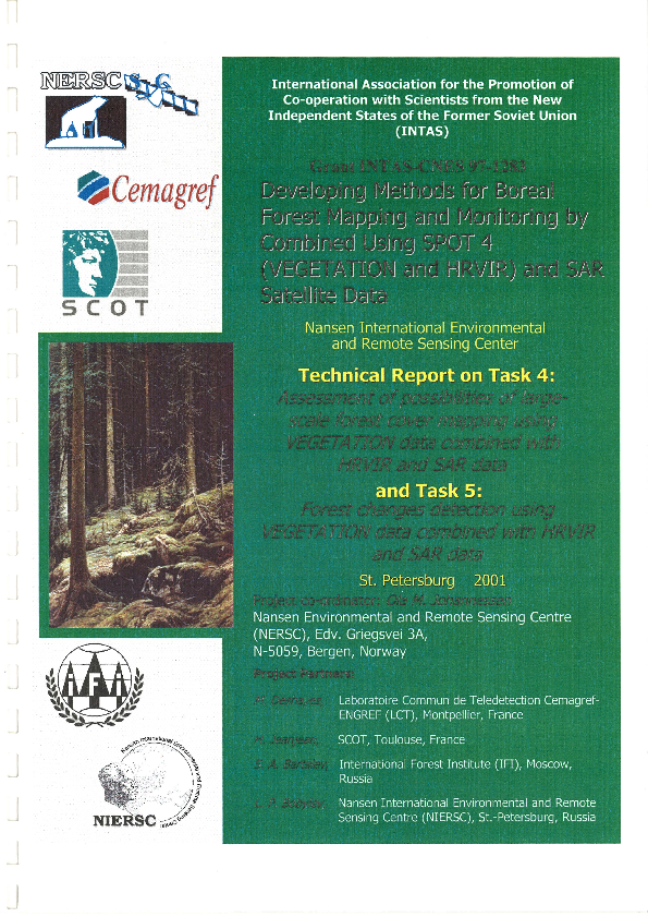 Pdf Developing Methods For Boreal Forest Mapping And Monitoring By