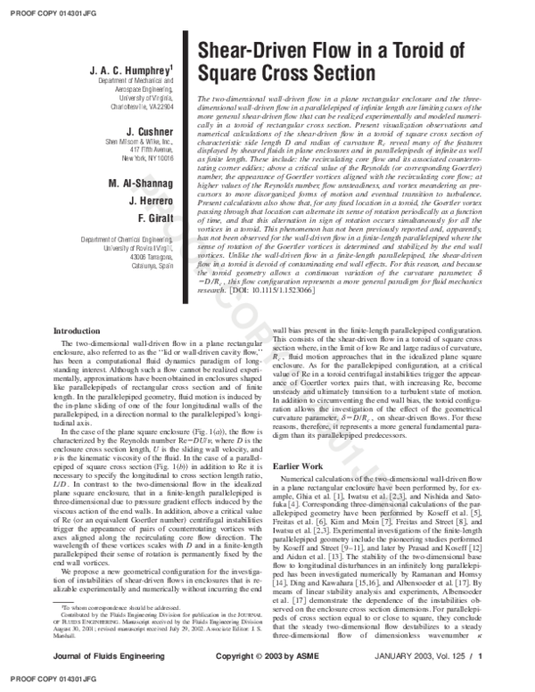 (PDF) Shear-Driven Flow in a Toroid of Square Cross Section