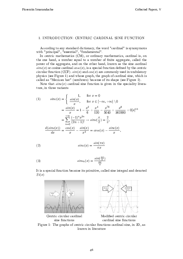 (PDF) INTRODUCTION: CENTRIC CARDINAL SINE FUNCTION (PDF) INTRODUCTION: CENTRIC CARDINAL SINE FUNCTION