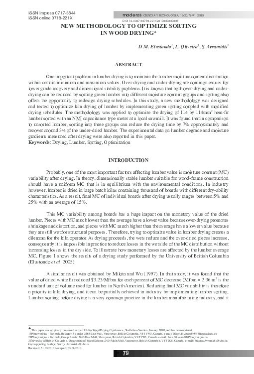 New Methodology To Optimize Sorting In Wood Drying