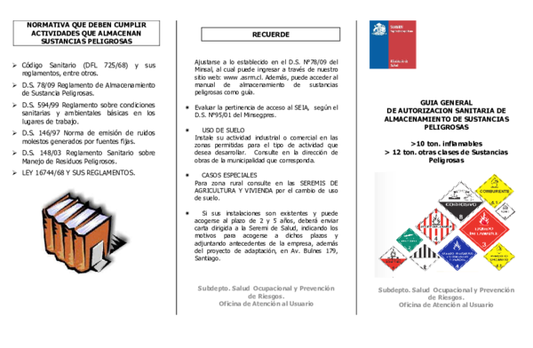 (PDF) TRIPTICO AUTORIZACION SANITARIA ALMACENAMIENTO SUSTANCIAS PELIGROSAS