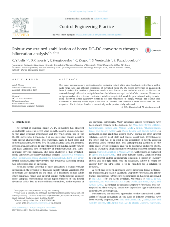 (PDF) Robust constrained stabilization of boost DC–DC converters ...