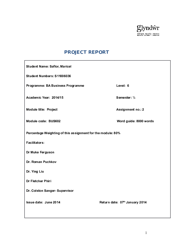 (DOC) Project report