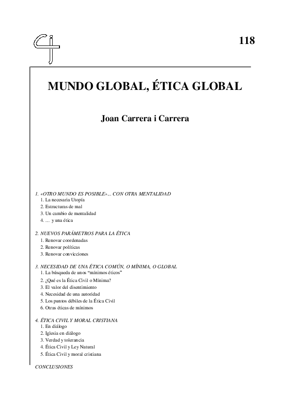 (PDF) Mundo Global, ética global