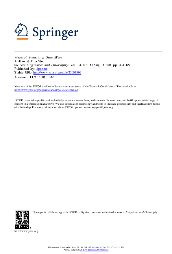 Pdf Ways Of Branching Quantifiers Gila Sher