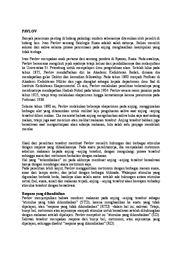 (DOC) Teori Pembelajaran Pavlov dan Skinner
