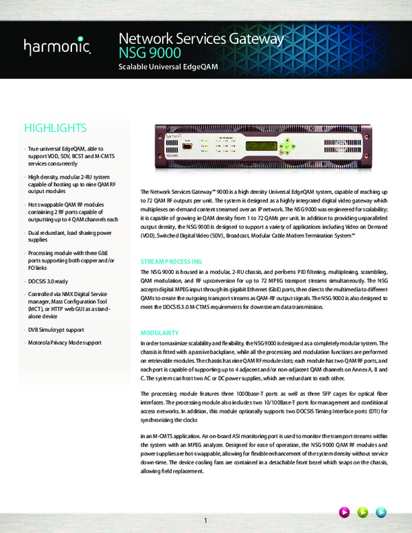 (PDF) Harmonic DS NSG9000