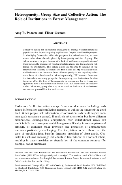 (PDF) Heterogeneity, Group Size and Collective Action: The Role of ...