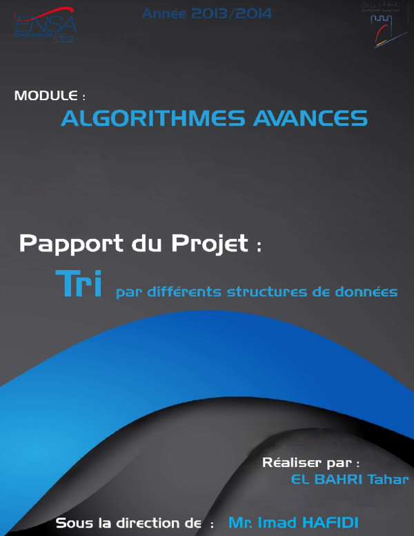 (PDF) Projet ALGORITHMES AVANCES Tri par différents structures de données