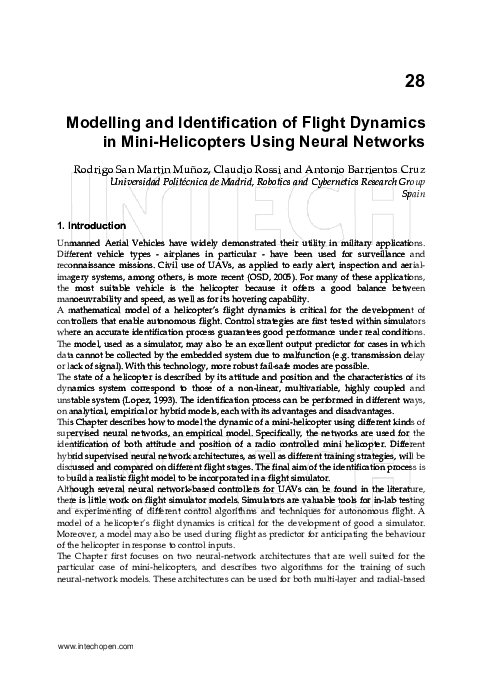 (PDF) Modelling and Identification of Flight Dynamics in Mini-Helicopters Using Neural Networks