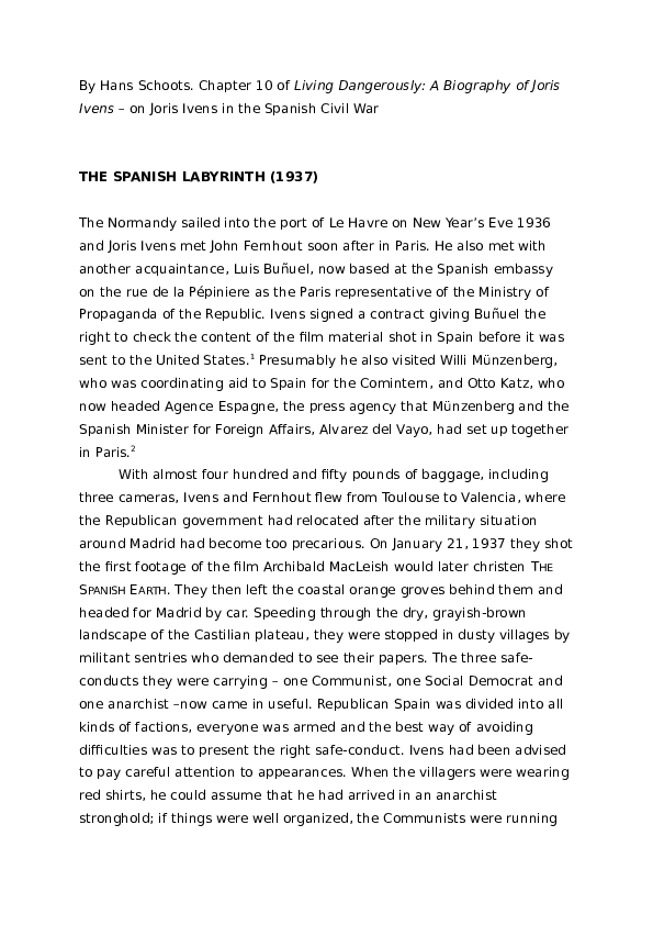 (DOC) The Spanish Labyrinth - Joris Ivens in the Spanish Civil War