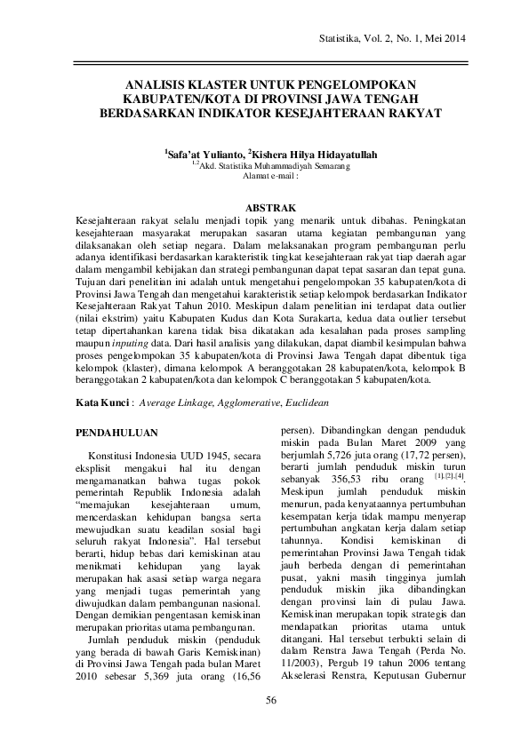 (PDF) ANALISIS KLASTER UNTUK PENGELOMPOKAN