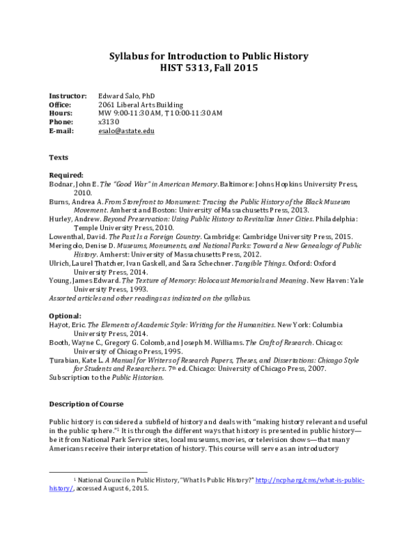 (PDF) Introduction to Public History