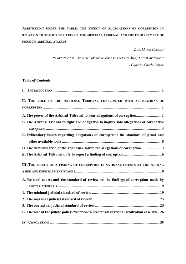 (PDF) Arbitrating under the table: the effect of allegations of ...