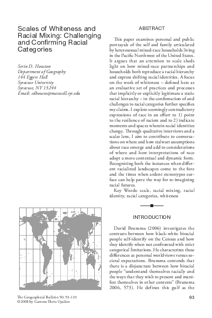 (PDF) Scales of Whiteness and Racial Mixing: Challenging and Confirming ...