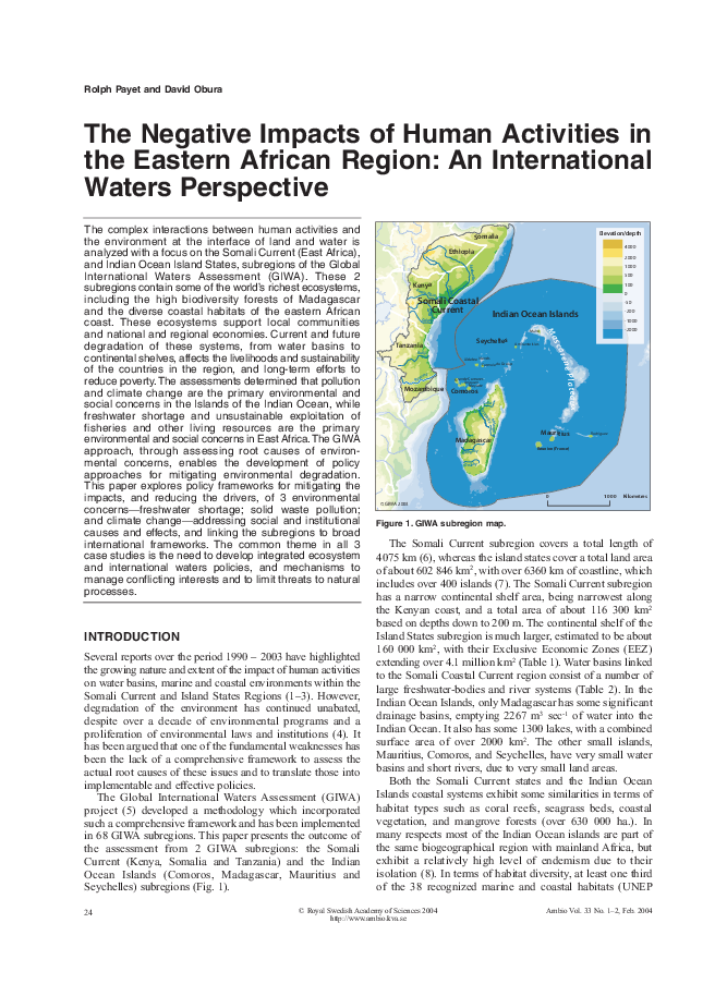 (PDF) The negative impacts of human activities in the Eastern African ...