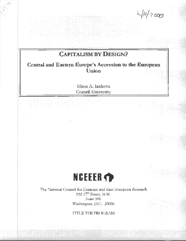 (PDF) CAPITALISM BY DESIGN?