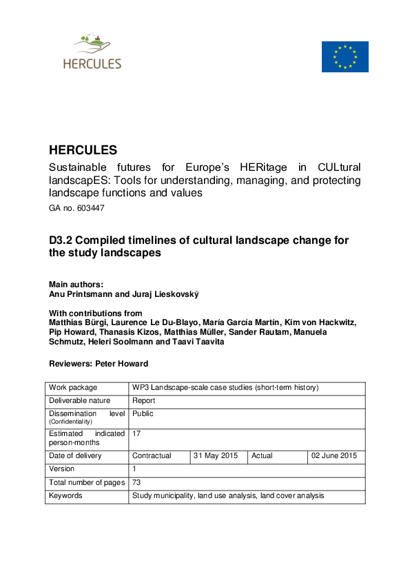 (PDF) D3.2 Compiled timelines of cultural landscape change for the ...