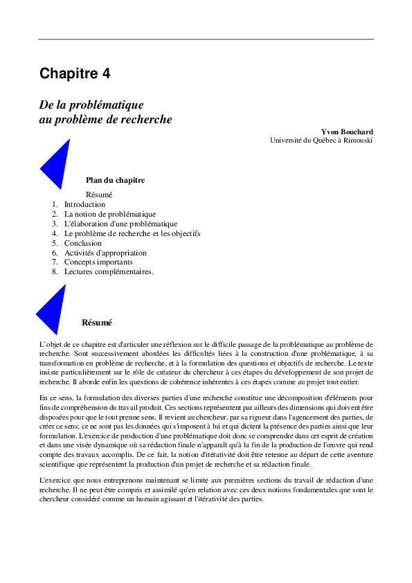 (PDF) De la problématique