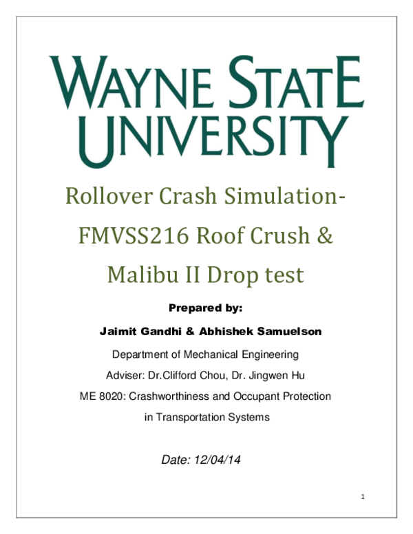 (PDF) Rollover Crash Simulation