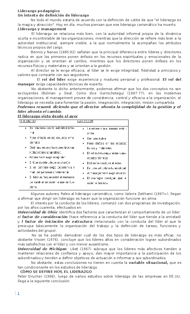 (DOC) Liderazgo pedagógico Un intento de definición de liderazgo
