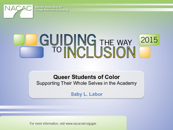 (PDF) Queer Students of Color: Supporting Their Whole Selves in the Academy