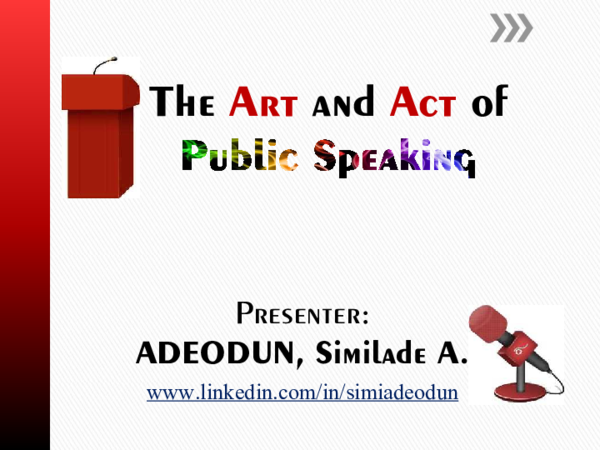 (PDF) The Art and Act of Public Speaking