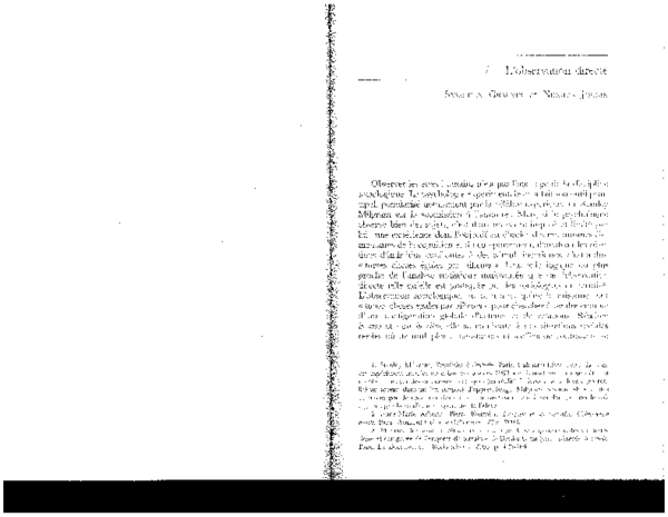 L'observation directe