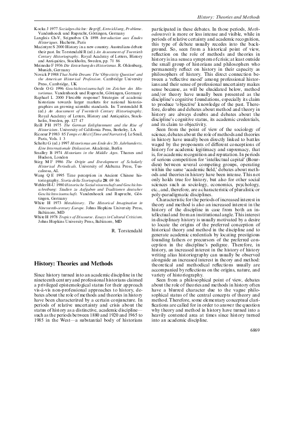 (PDF) 'History, theories and methods', in: Neil Smelser and Paul Baltus (eds.), International ...