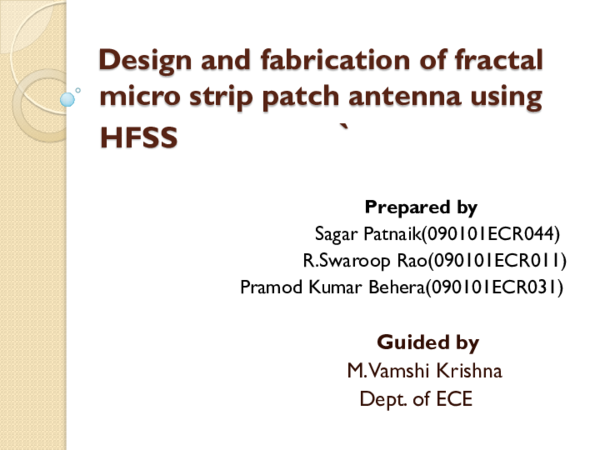 (PDF) Design and fabrication of fractal micro strip patch antenna using ...