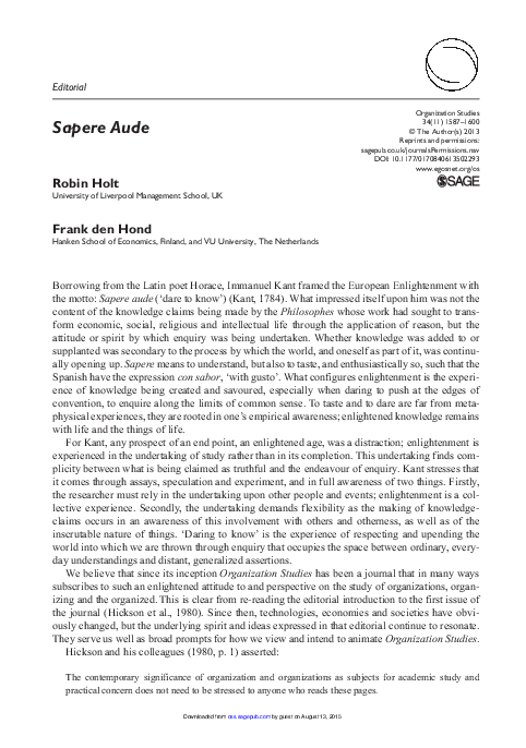 (PDF) Sapere Aude
