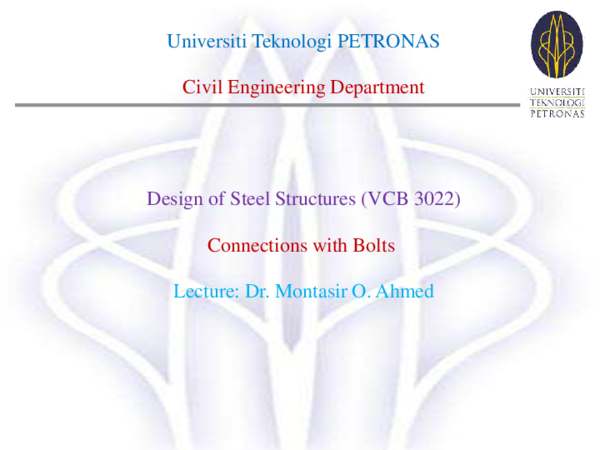 (PDF) Universiti Teknologi PETRONAS Civil Engineering Department Design ...