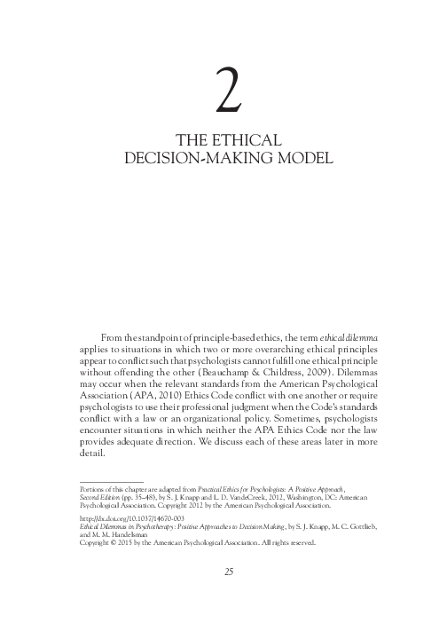 (PDF) The ethical decision-making model