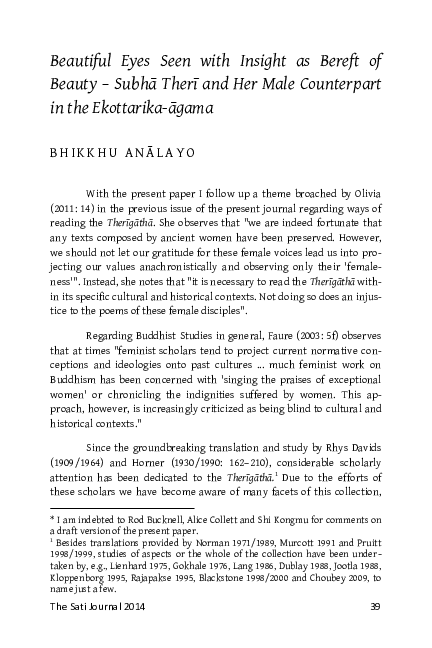 (PDF) Beautiful Eyes Seen with Insight as Bereft of Beauty – Subhā ...