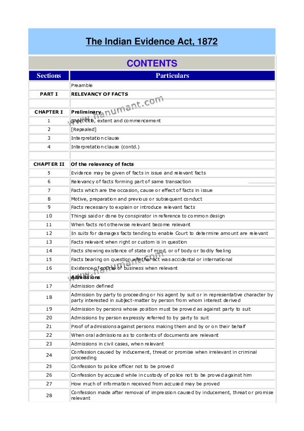 (PDF) The Indian Evidence Act, 1872