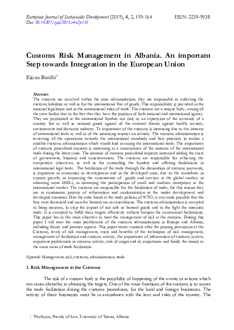 (PDF) Customs Risk Management in Albania. An important Step towards ...