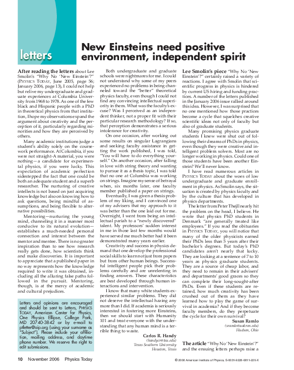 (PDF) New Einsteins Need Positive Environment, Independent Spirit ...