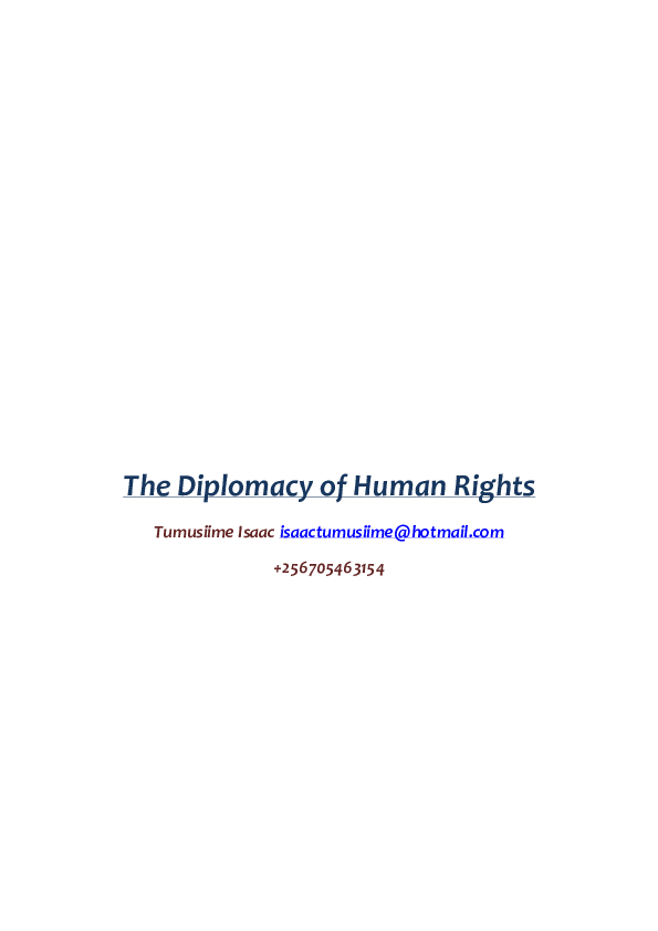 (PDF) diplomacy en Human rights