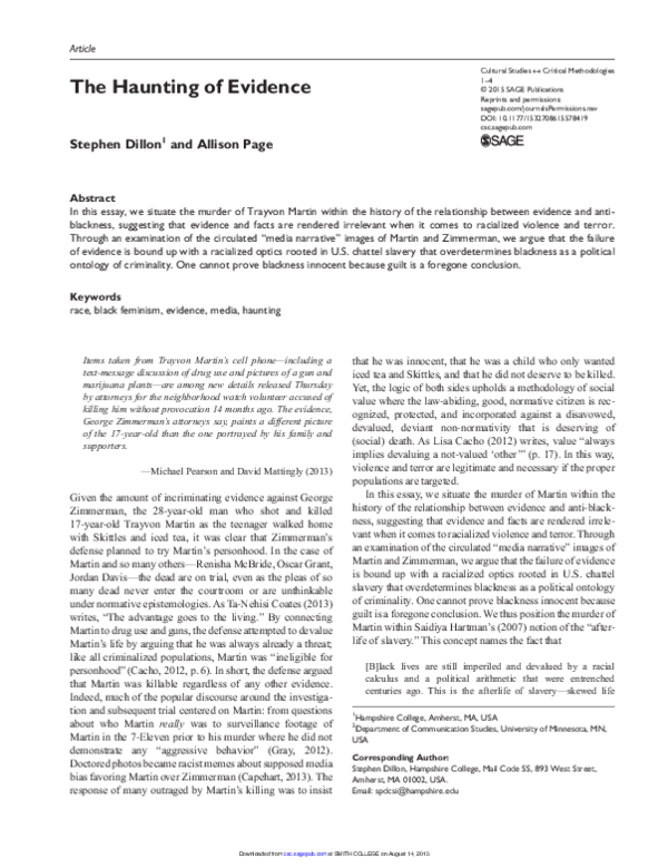 (PDF) The Haunting of Evidence