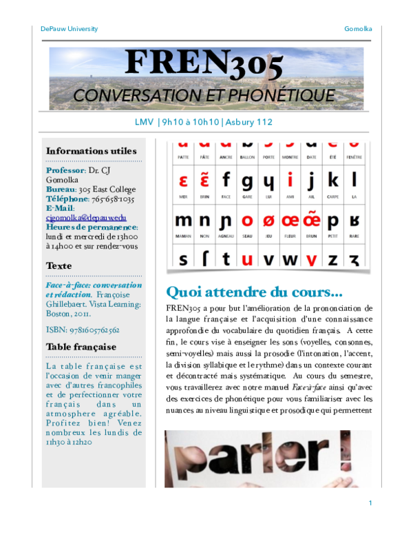 (PDF) French Phonetics and Conversation