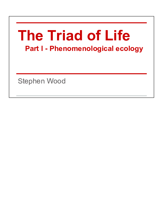 (PDF) The Triad of Life - Part 1