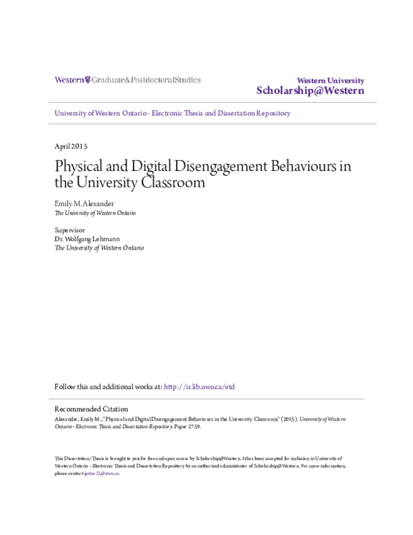 (PDF) Physical and Digital Disengagement Behaviours in the University ...