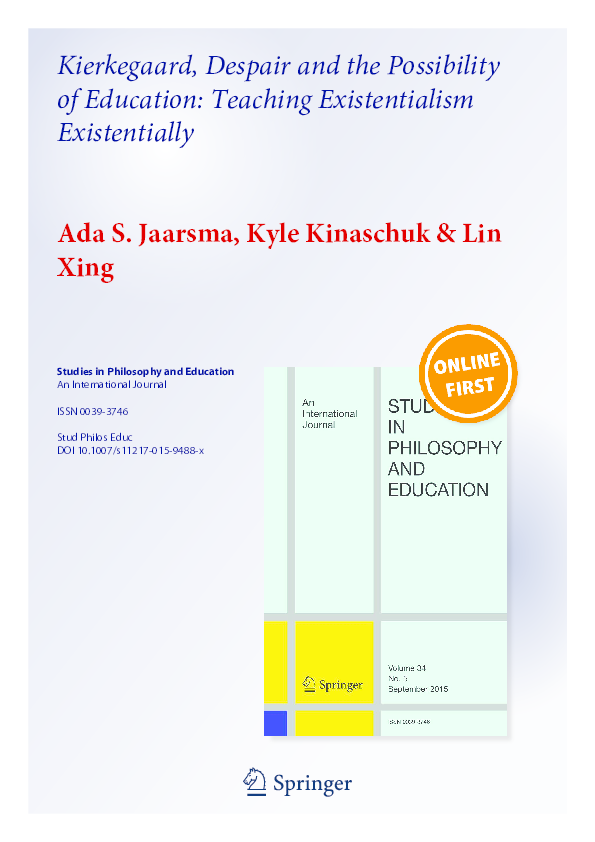 (PDF) Kierkegaard, Despair and the Possibility of Education: Teaching ...